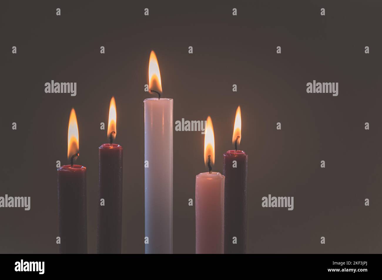 3 purple candles hi-res stock photography and images - Alamy