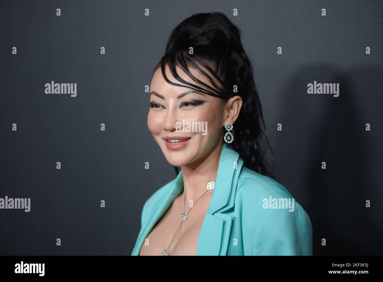 Jessica Wang walking the red carpet at the Mugler Couturissime ...