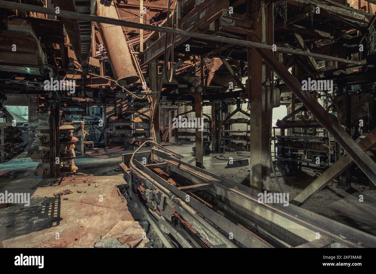 Industrial interior of an old abandoned factory Stock Photo - Alamy