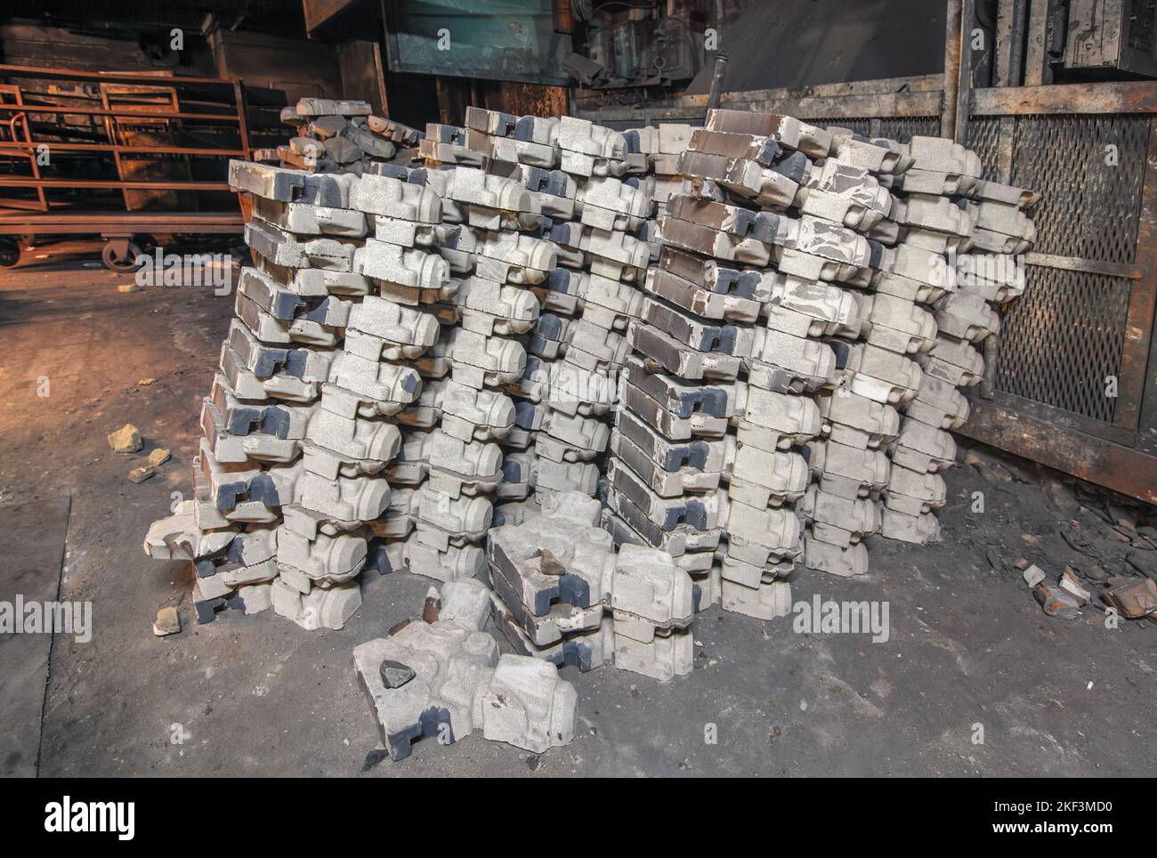 Sand molds for casting cast iron motor parts Stock Photo - Alamy