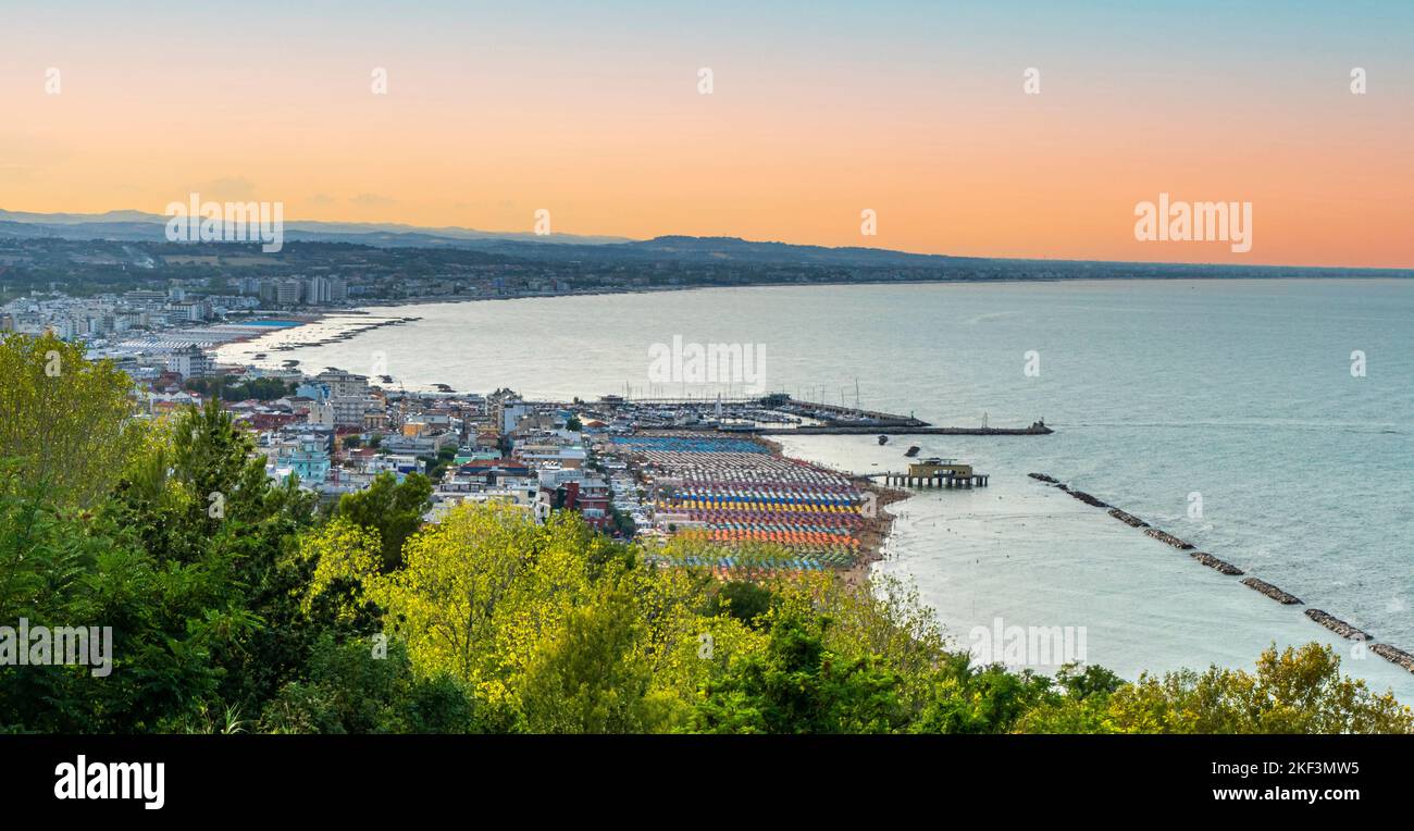 Aerial viev of Gabicce Mare at sunset Stock Photo - Alamy