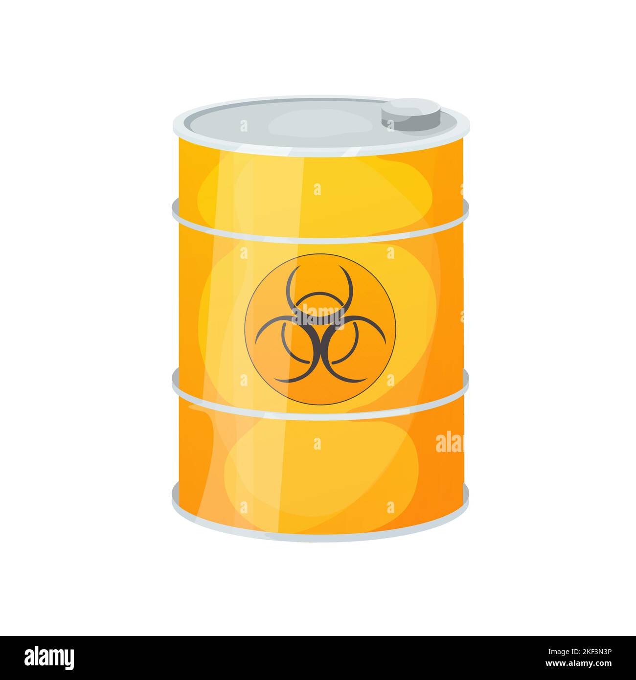 Metal yellow barrel toxic, dangerous sign in cartoon style isolated on ...
