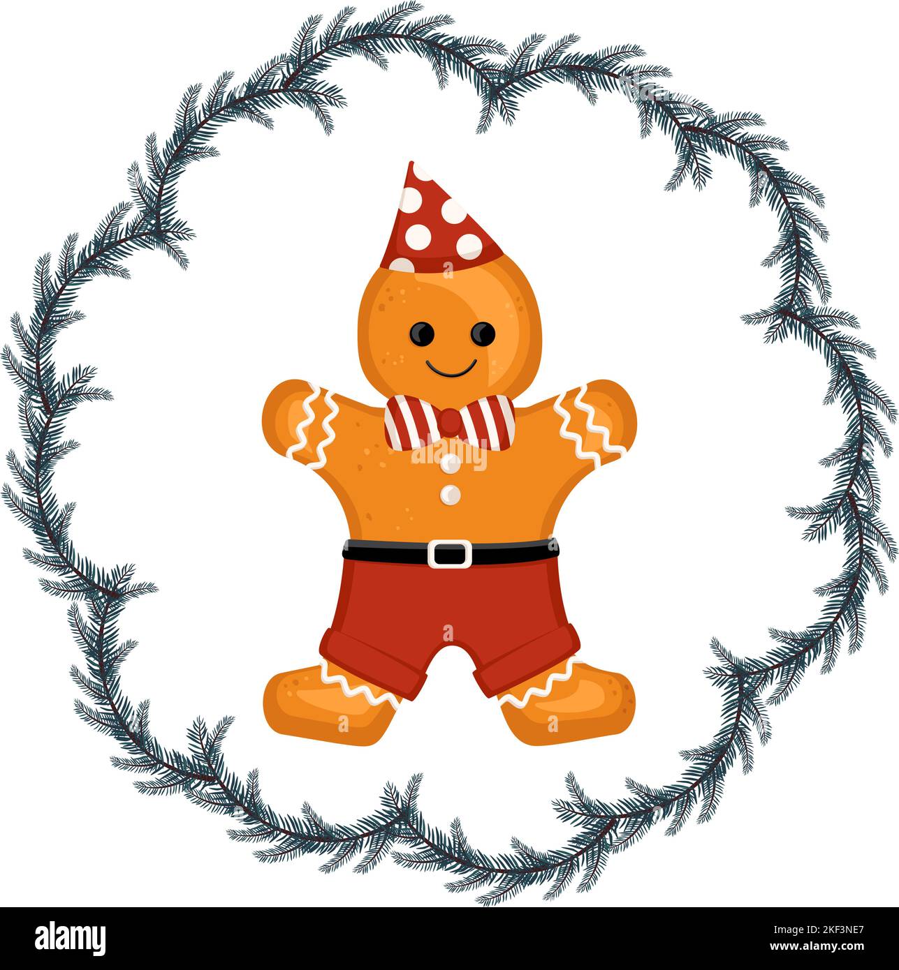 Gingerbread man, decoration for new year, Christmas and holidays in fir ...