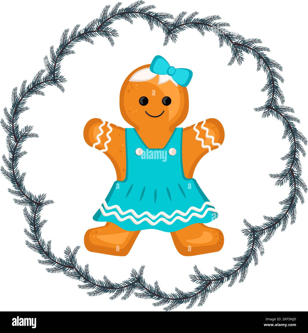 Gingerbread man, decoration for new year, Christmas and holidays in fir ...