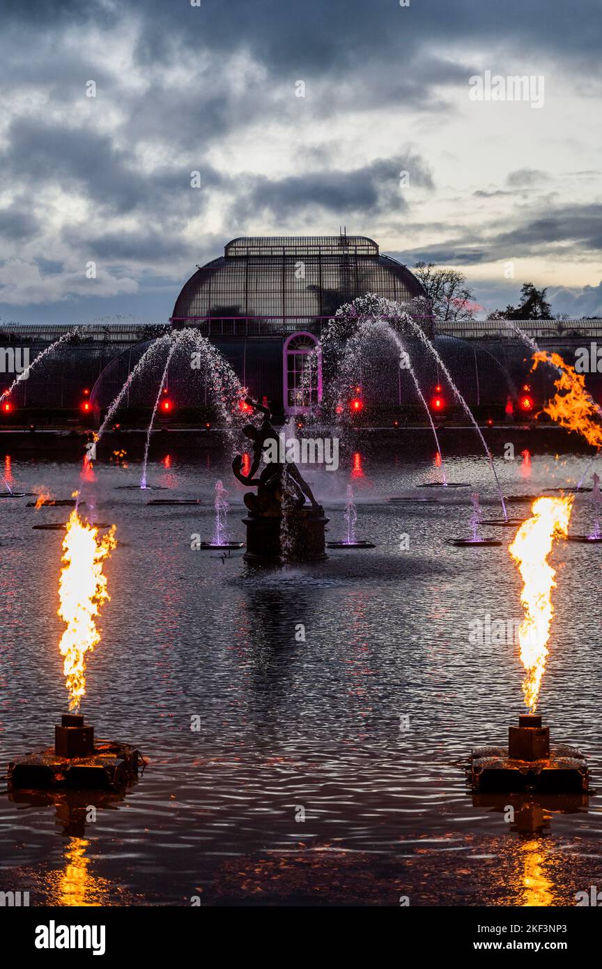 London, UK. 15th Nov, 2022. The Palm House pond show - Christmas at Kew ...