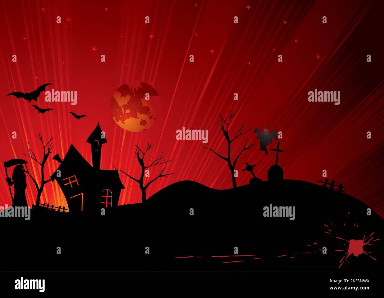 Landscape from halloween nightmares Stock Vector Image & Art - Alamy