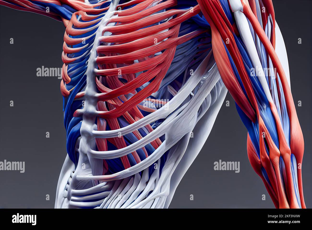 illustration of a skeleton with anatomy Stock Photo - Alamy