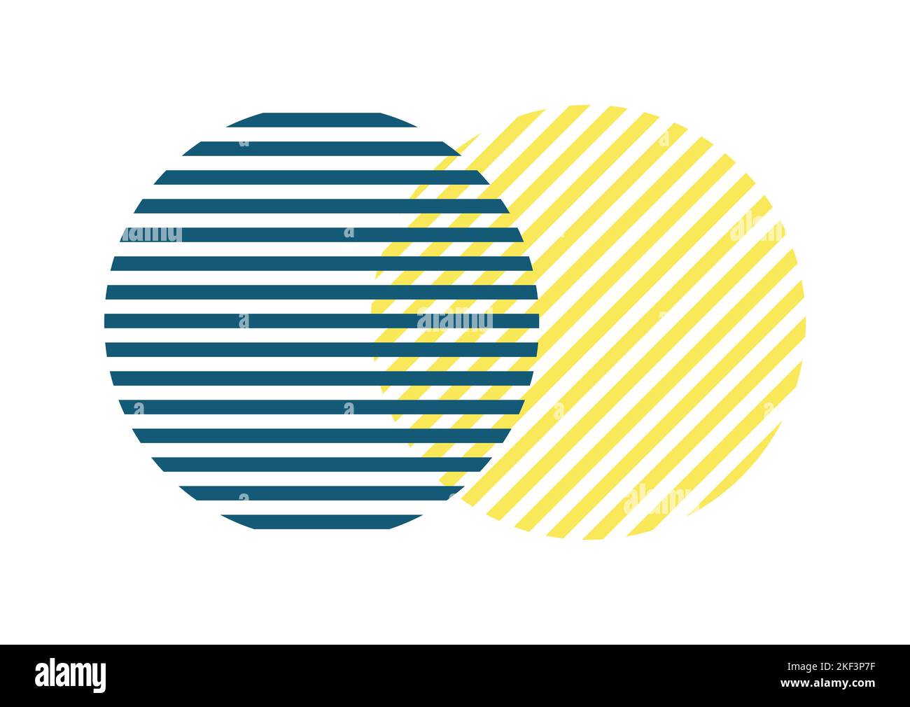 Venn diagram 2 circle with line chart infographic sign Stock Vector ...