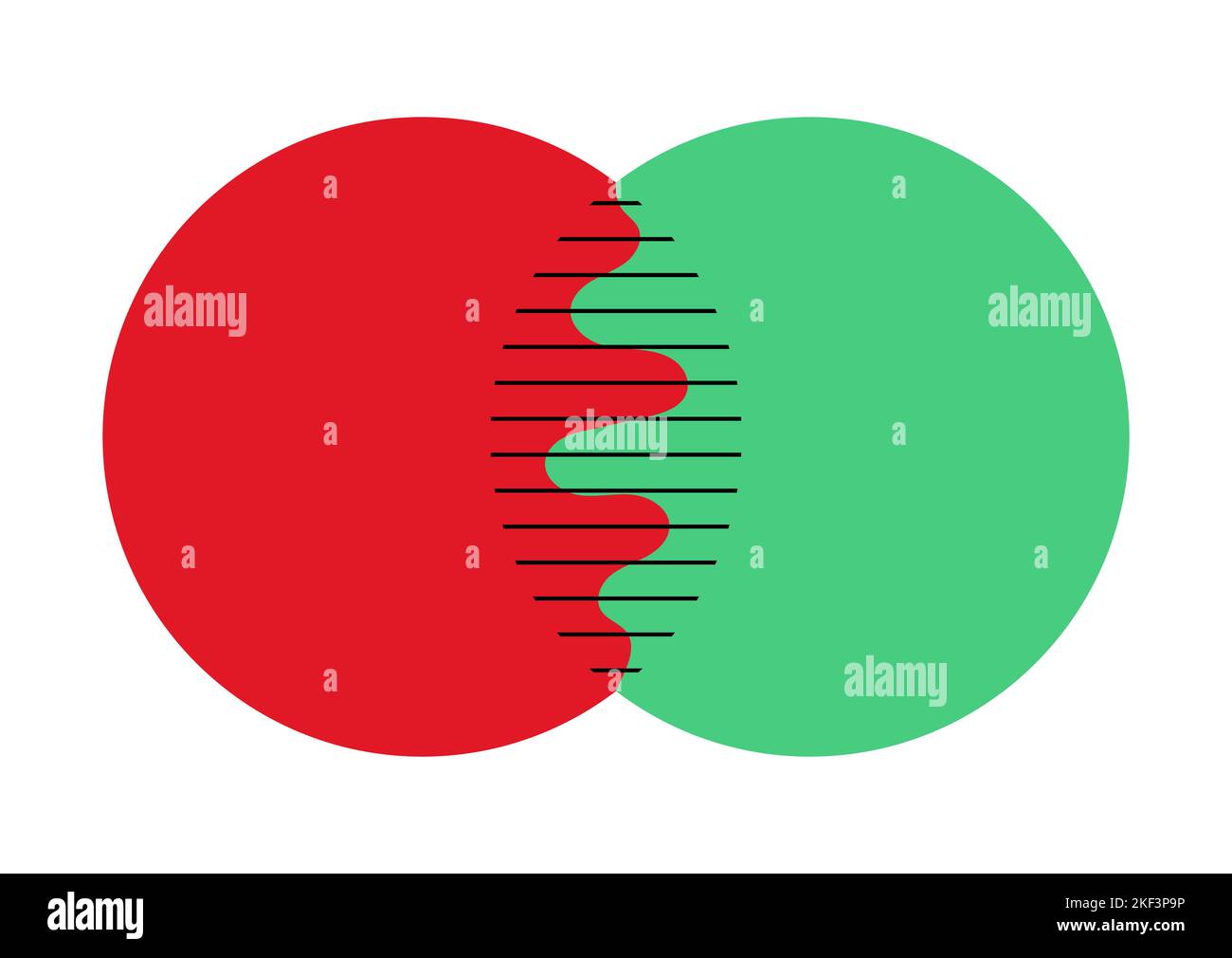 Venn diagram 2 circle with line chart infographic sign Stock Vector ...