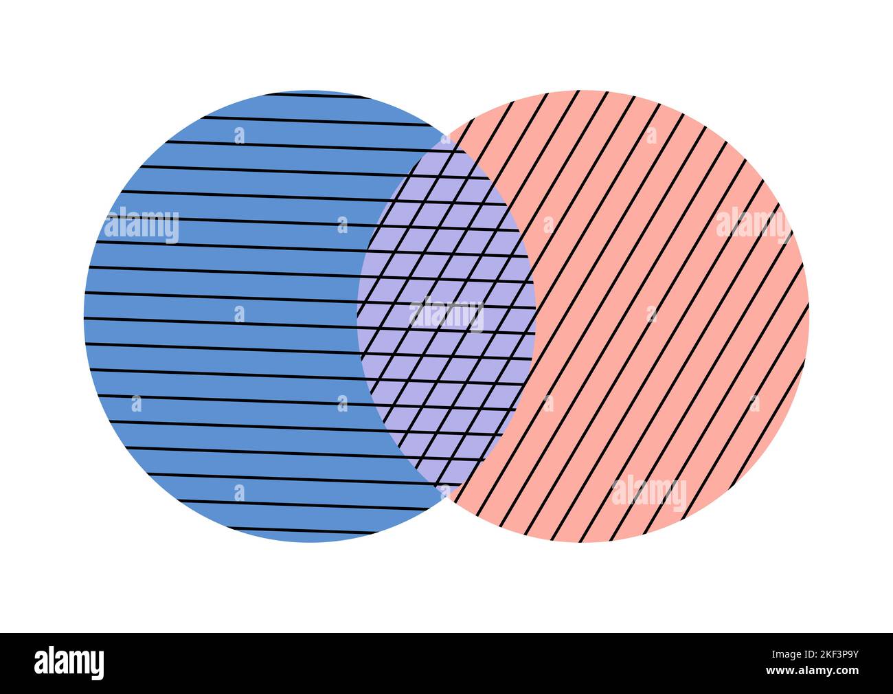 Venn diagram 2 circle with line chart infographic sign Stock Vector ...