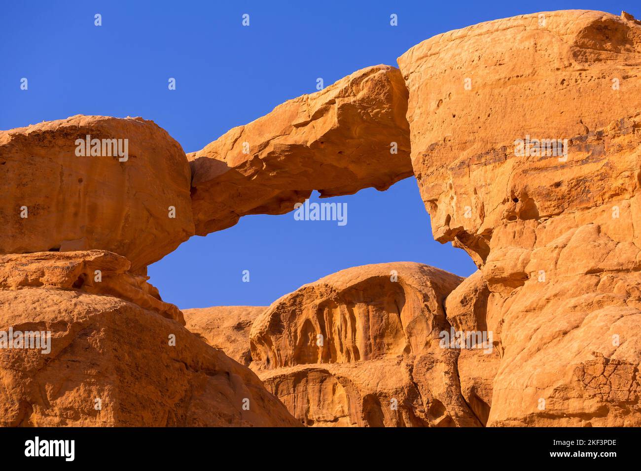 Wadi Rum Desert, Jordan. Famous Um Frouth stone natural bridge arch ...