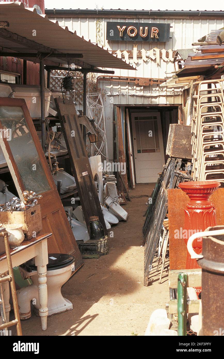 A range of recycled materials at architectural scrap dealer Stock Photo ...