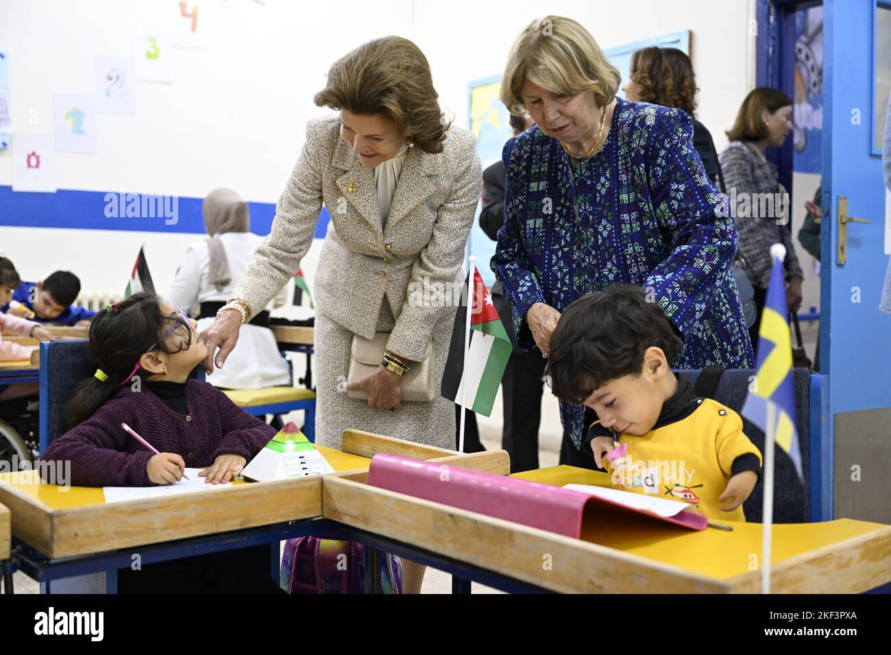 H.M. Queen Silvia and H.R.H. Princess Majda at the Al Hussein Society ...