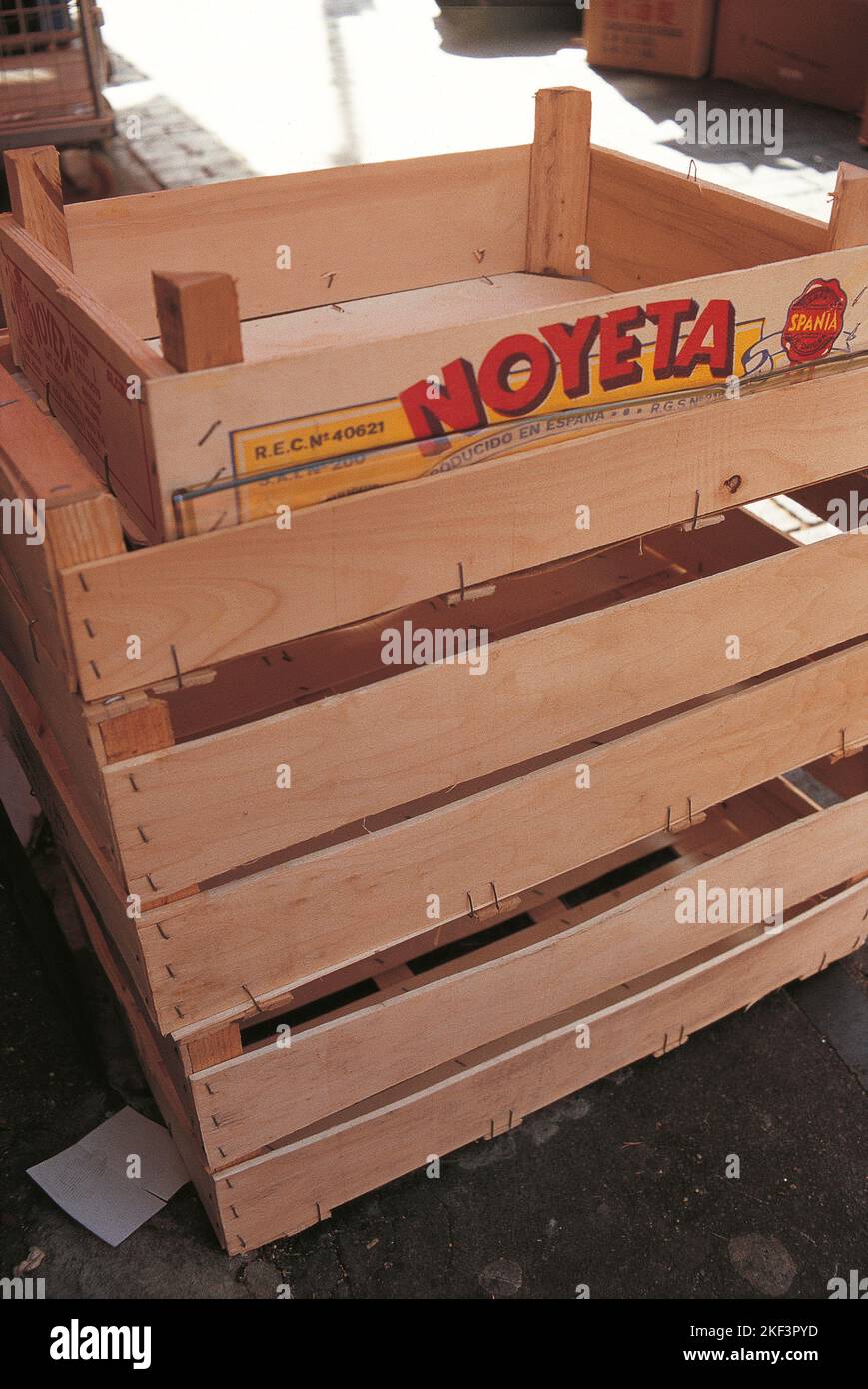 A stack of wooden crates Stock Photo - Alamy