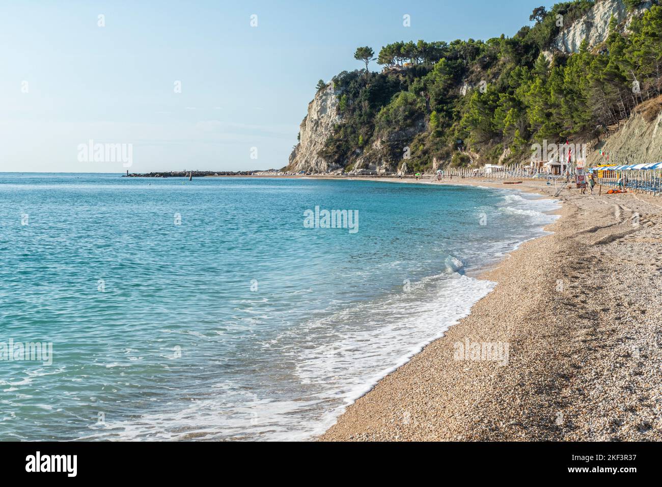 Sirolo, Italy - 09-02-2021: the beautiful beach of San Michele in ...