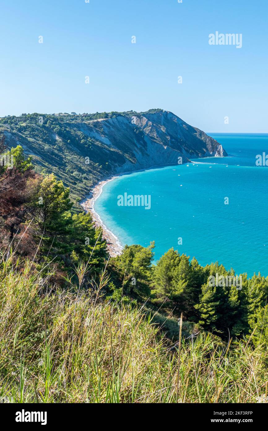 aerial view of the beautiful beach of Mezzavalle in Ancona Stock Photo ...