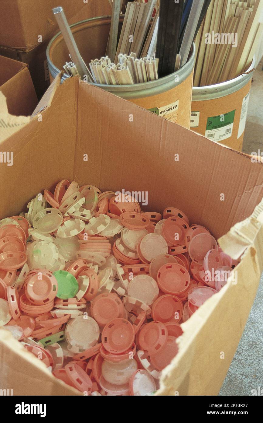 Industrial leftovers in containers Stock Photo - Alamy