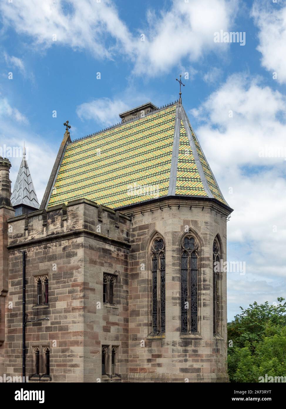 Alton Castle, a Gothic revival castle, in the village of Alton ...