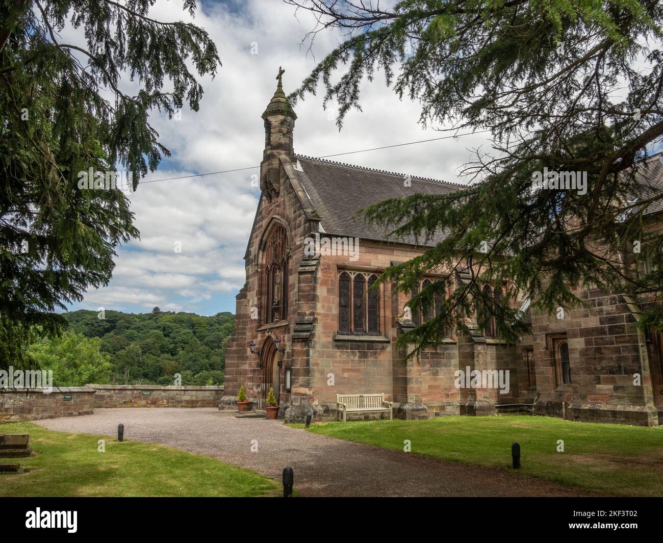 The church of St John the Baptist, Alton village, Staffordshire, UK ...