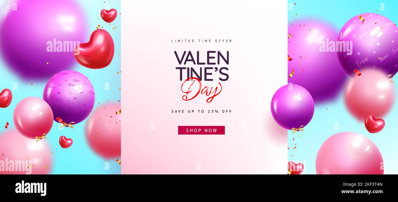 Valentine's day sale vector banner design. Valentine's day limited ...
