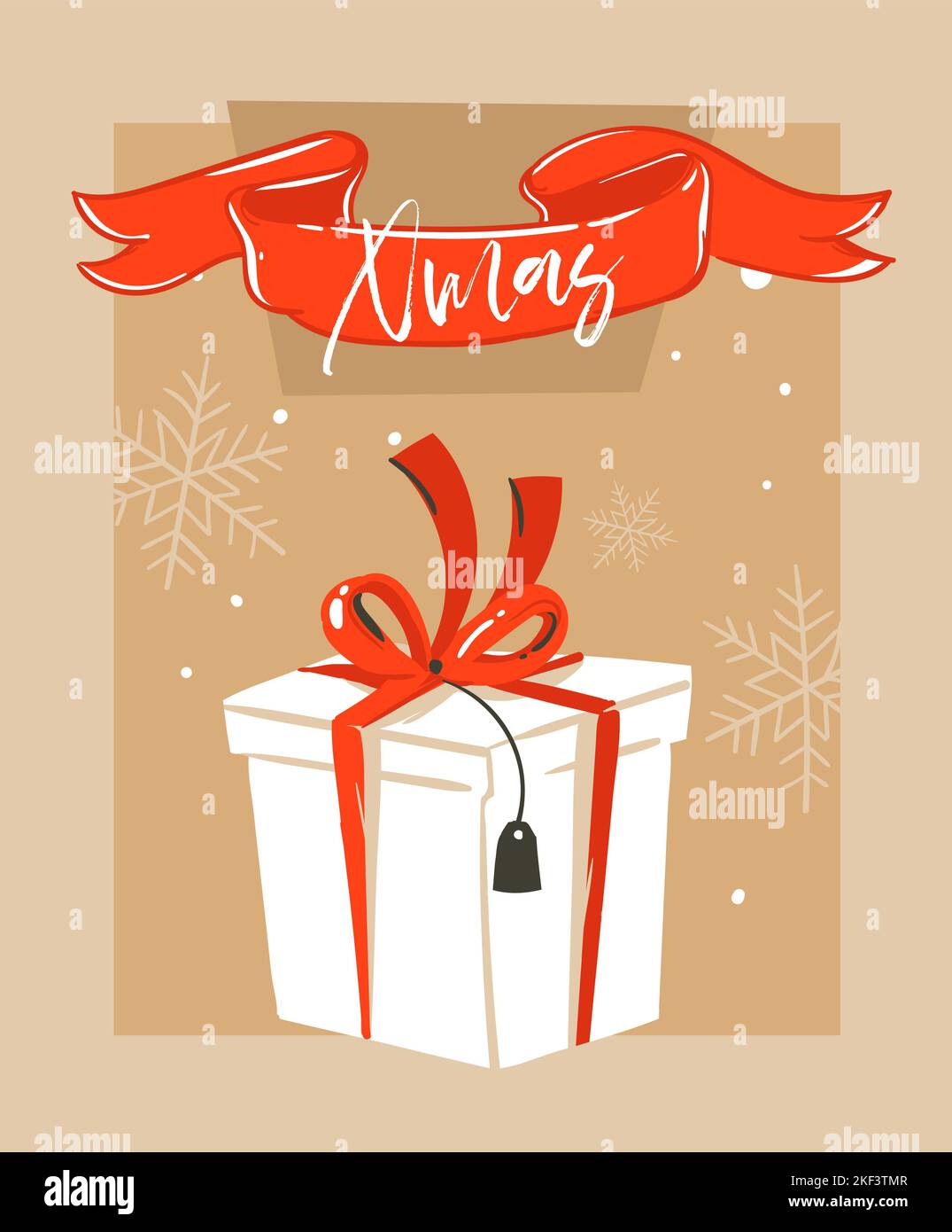 Hand drawn vector abstract fun Merry Christmas time cartoon ...