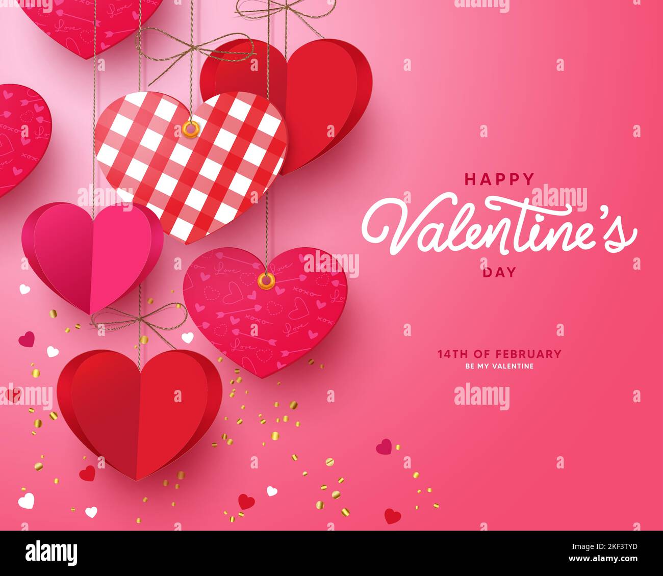 Valentine's day greeting vector design. Happy valentine's day text with ...