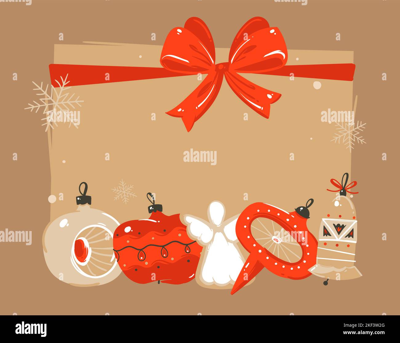 Hand drawn vector abstract Merry Christmas and Happy New Year time ...