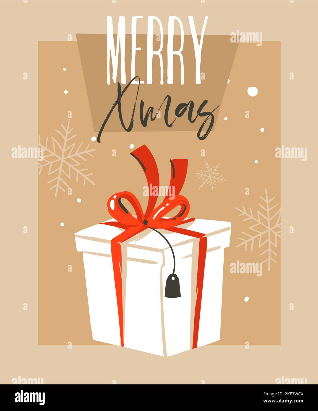 Hand drawn vector abstract fun Merry Christmas time cartoon ...