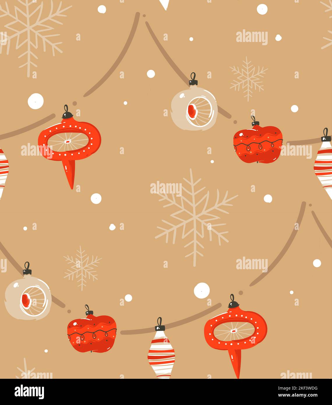 Hand drawn vector abstract Merry Christmas and Happy New Year time ...