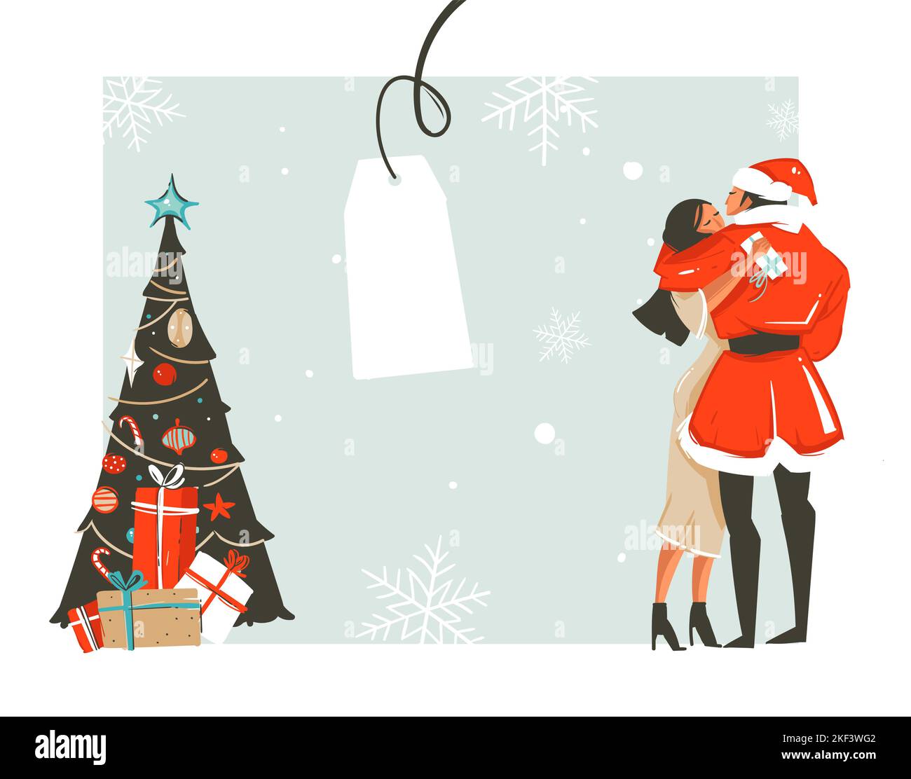 Hand drawn vector abstract fun Merry Christmas time cartoon ...