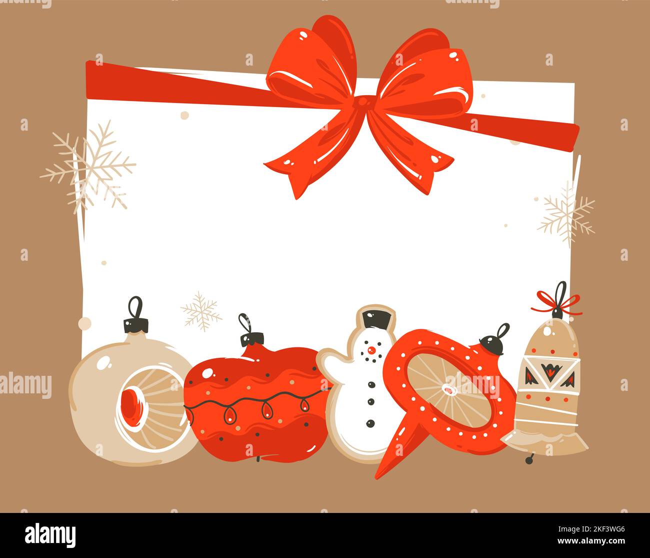 Hand drawn vector abstract Merry Christmas and Happy New Year time ...
