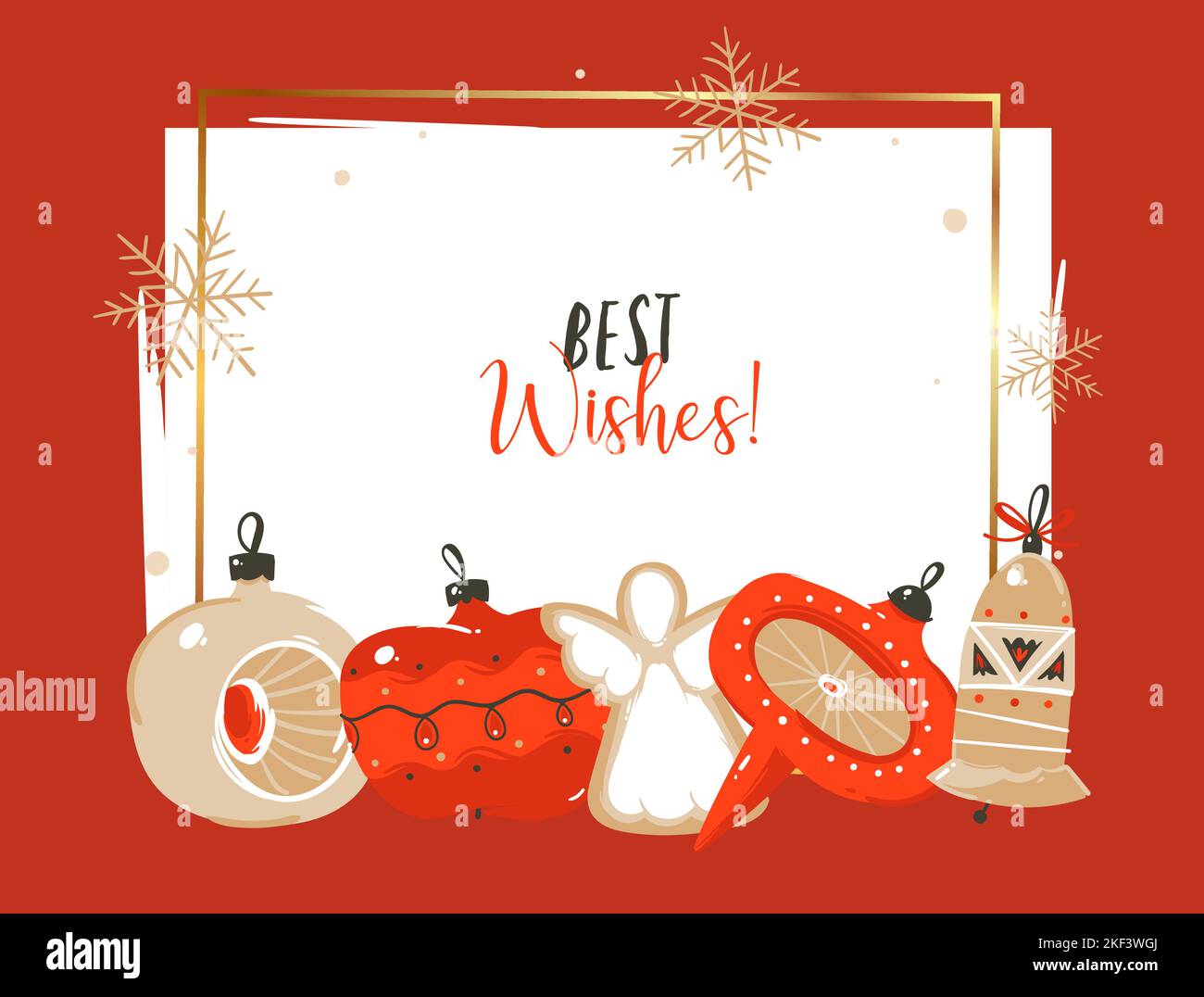 Hand drawn vector abstract Merry Christmas and Happy New Year time ...