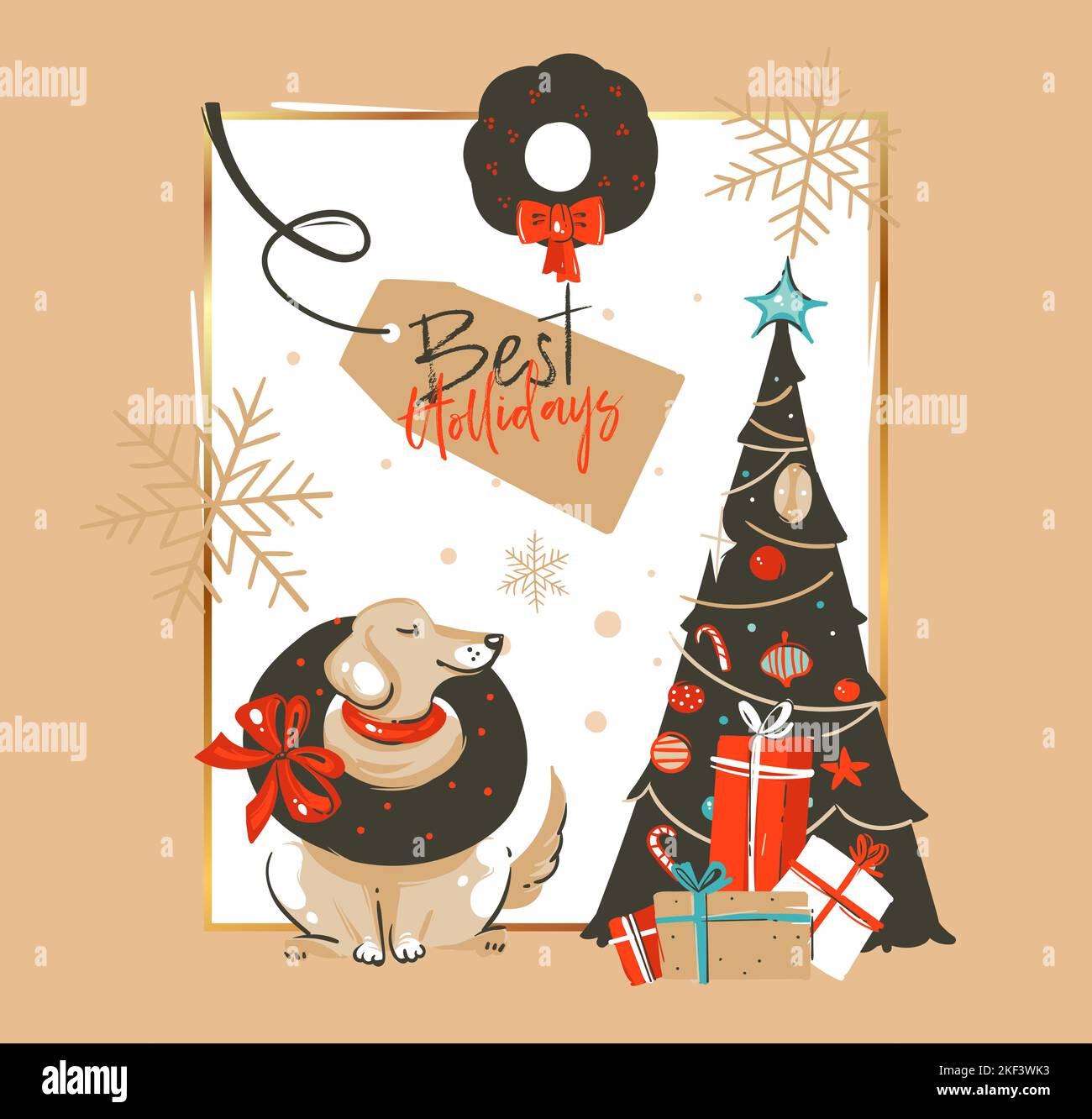 Labrador christmas tree Stock Vector Images - Alamy