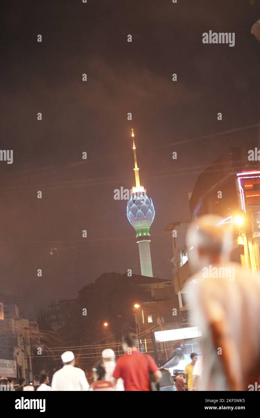 Lotus tower in night Stock Photo - Alamy