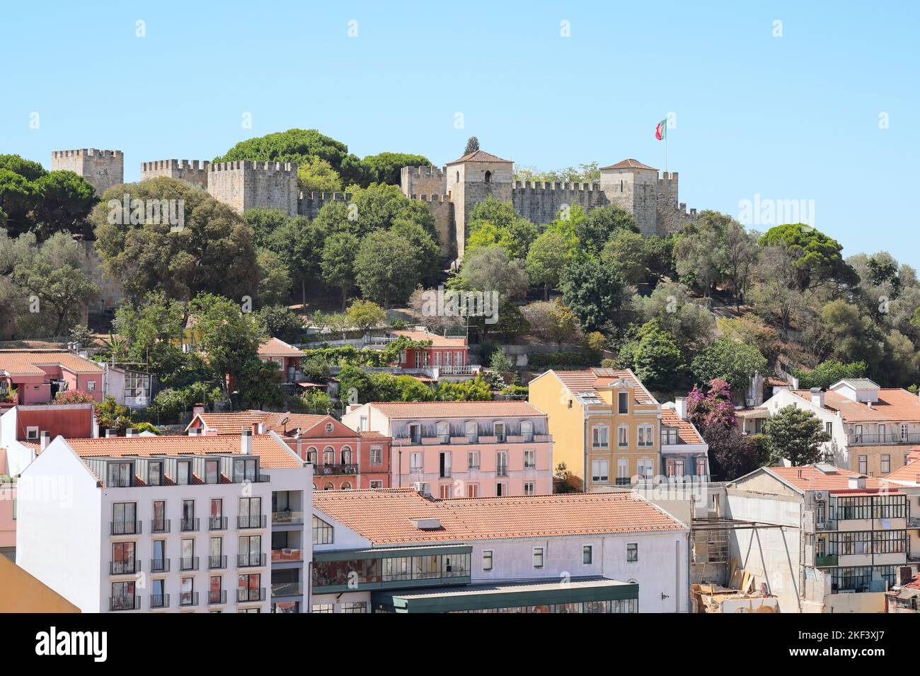 Lisbon, capital city of Portugal. Panorama view of historic São Jorge ...