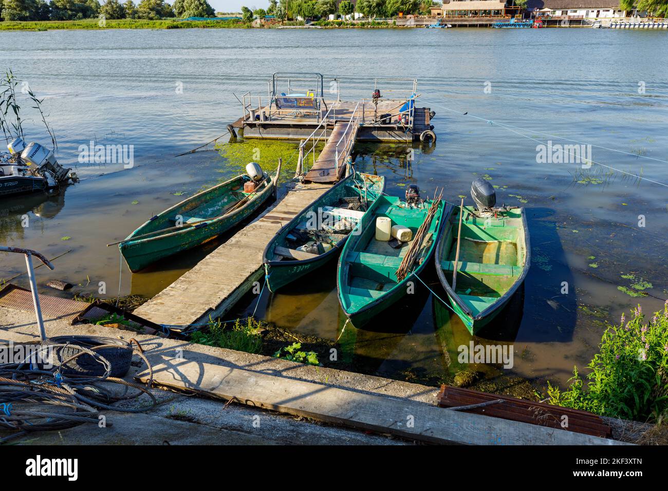 The harbor of the village Mila 23 in the Danube Delta in Romania Stock ...