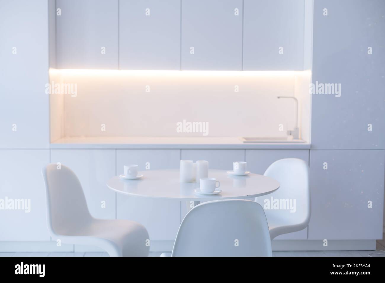 Background of white kitchen. design Stock Photo - Alamy