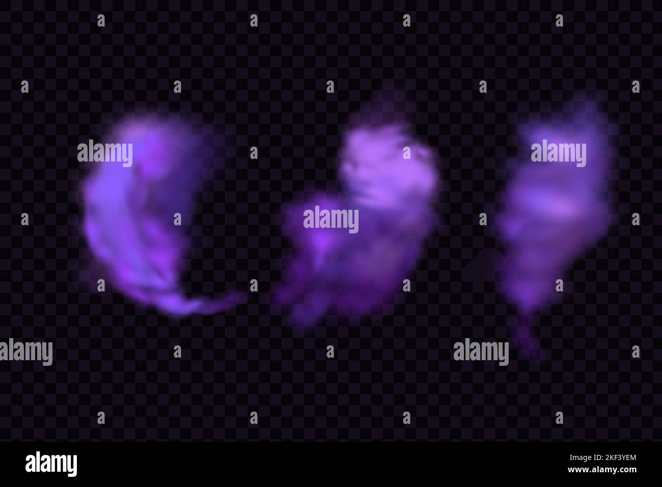 Purple flows poisonous gas, dust and smoke effect.Realistic scary ...