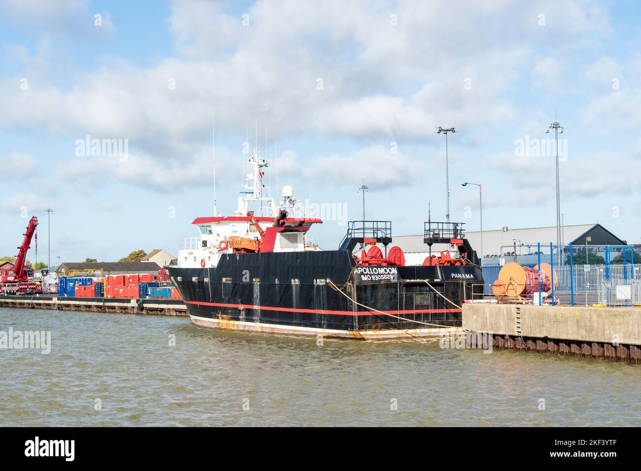 Apollomoon standby safety vessel in Lowestoft harbour, suffolk 2022 ...