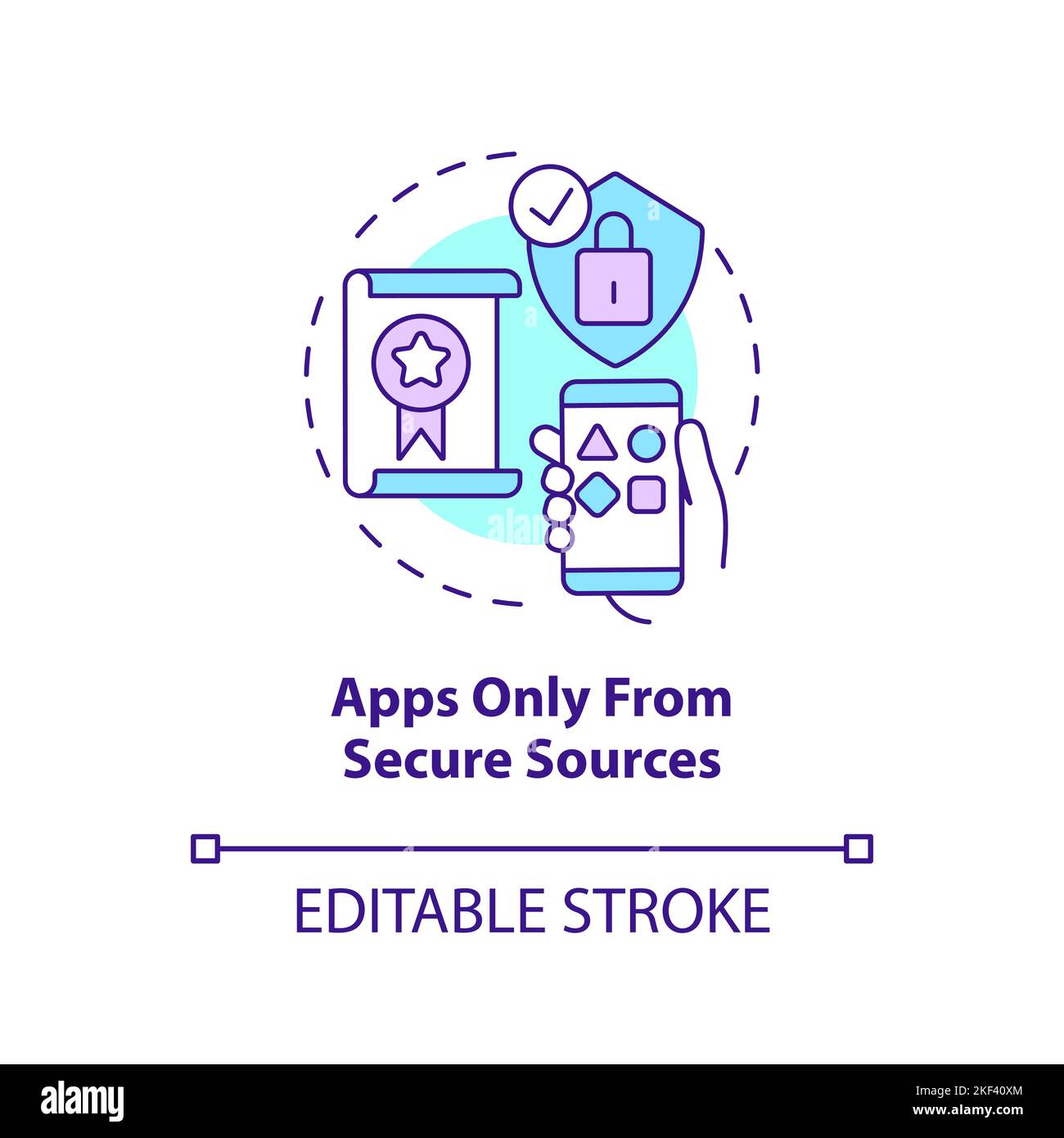 Apps only from secure sources concept icon Stock Vector Image & Art - Alamy