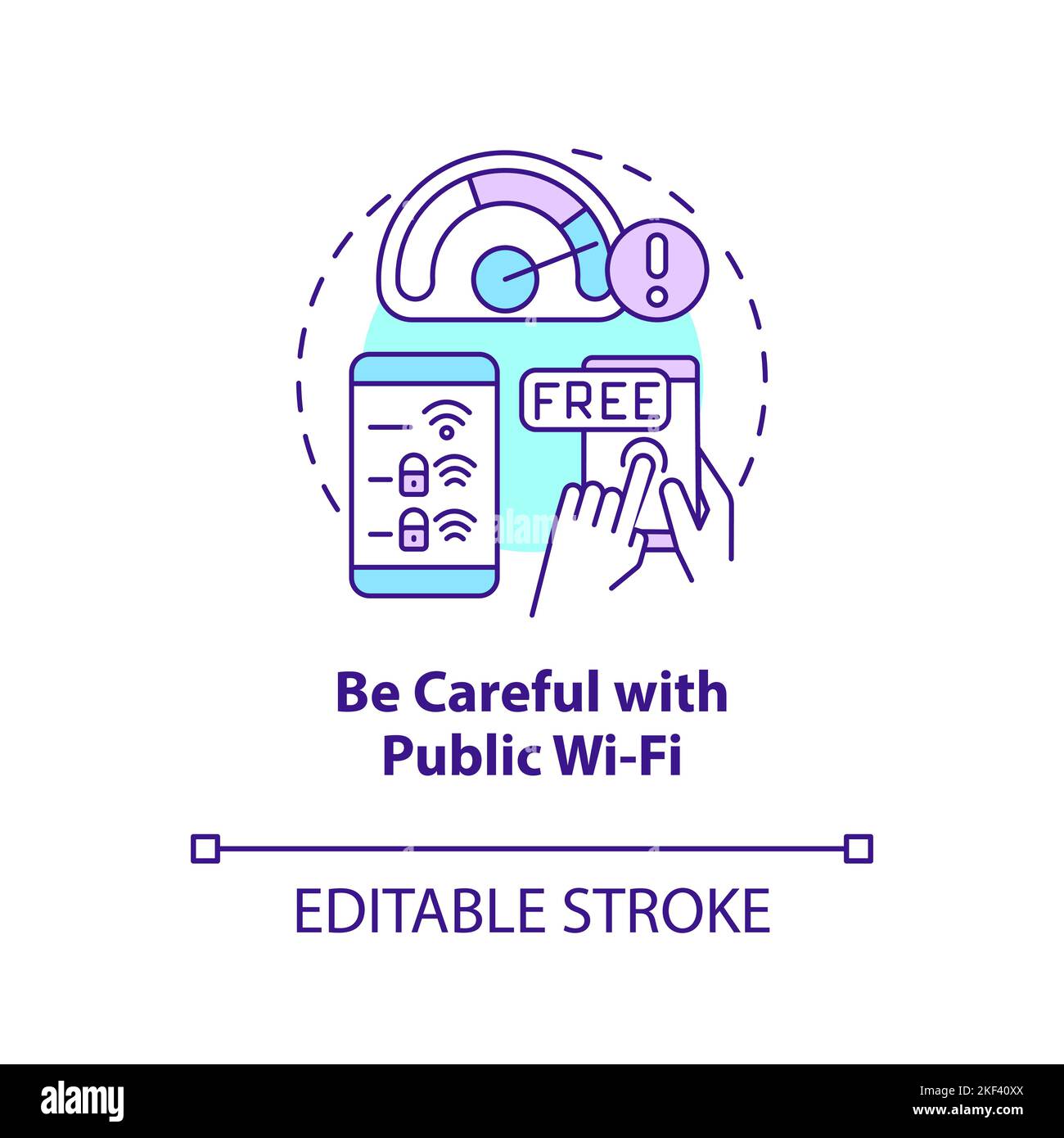 Be careful with public network concept icon Stock Vector Image & Art ...