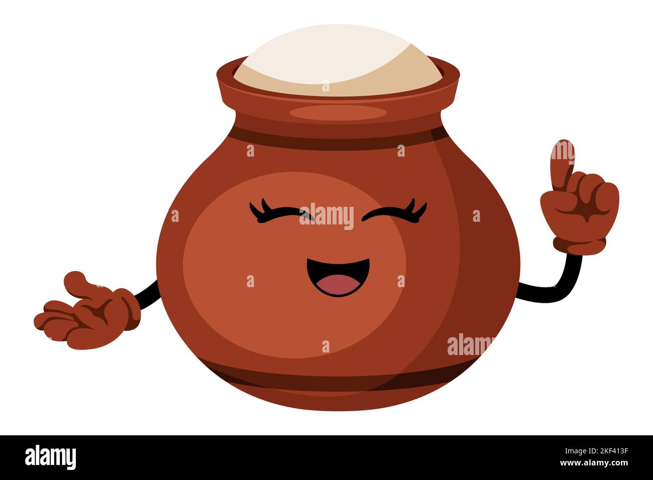 Cheerful traditional clay pot cartoon character for happy Pongal ...
