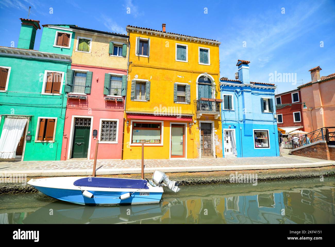 Colorful houses in Burano Island. Famous travel destination, Venice, Italy Stock Photo - Alamy
