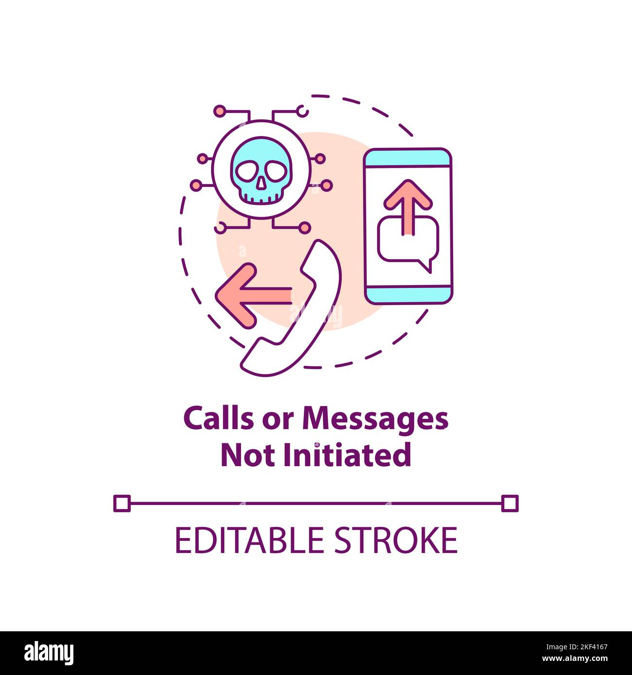 Calls, messages not initiated concept icon Stock Vector Image & Art - Alamy
