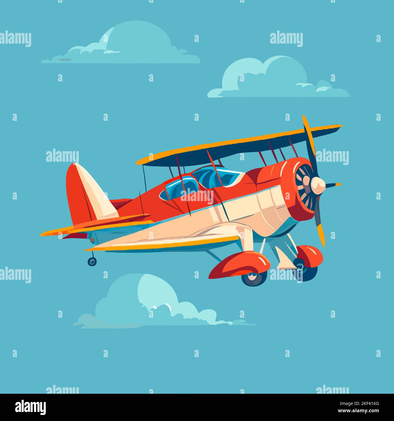 Old plane flying in Stock Vector Images - Alamy