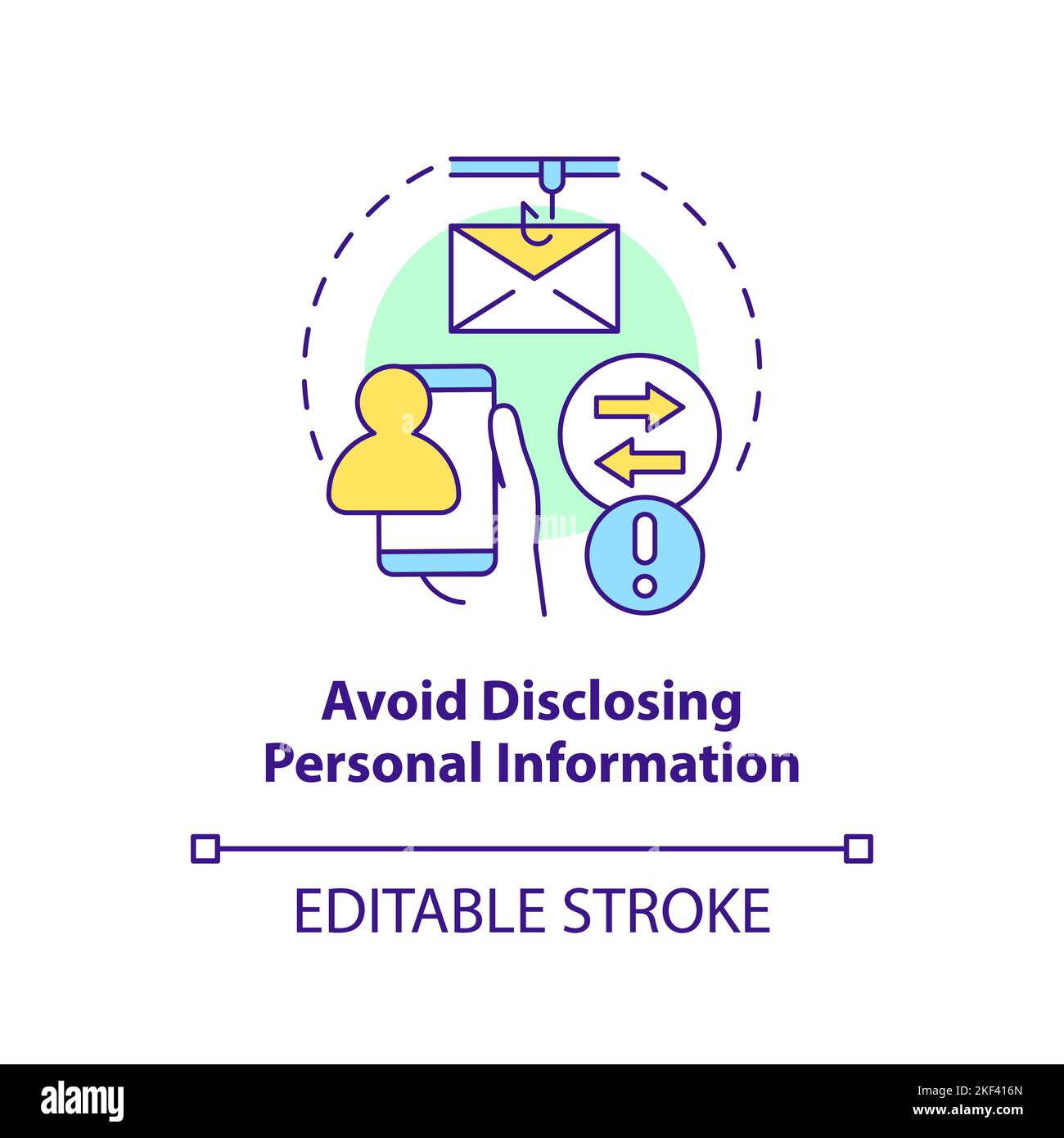 Avoid disclosing personal information concept icon Stock Vector Image ...