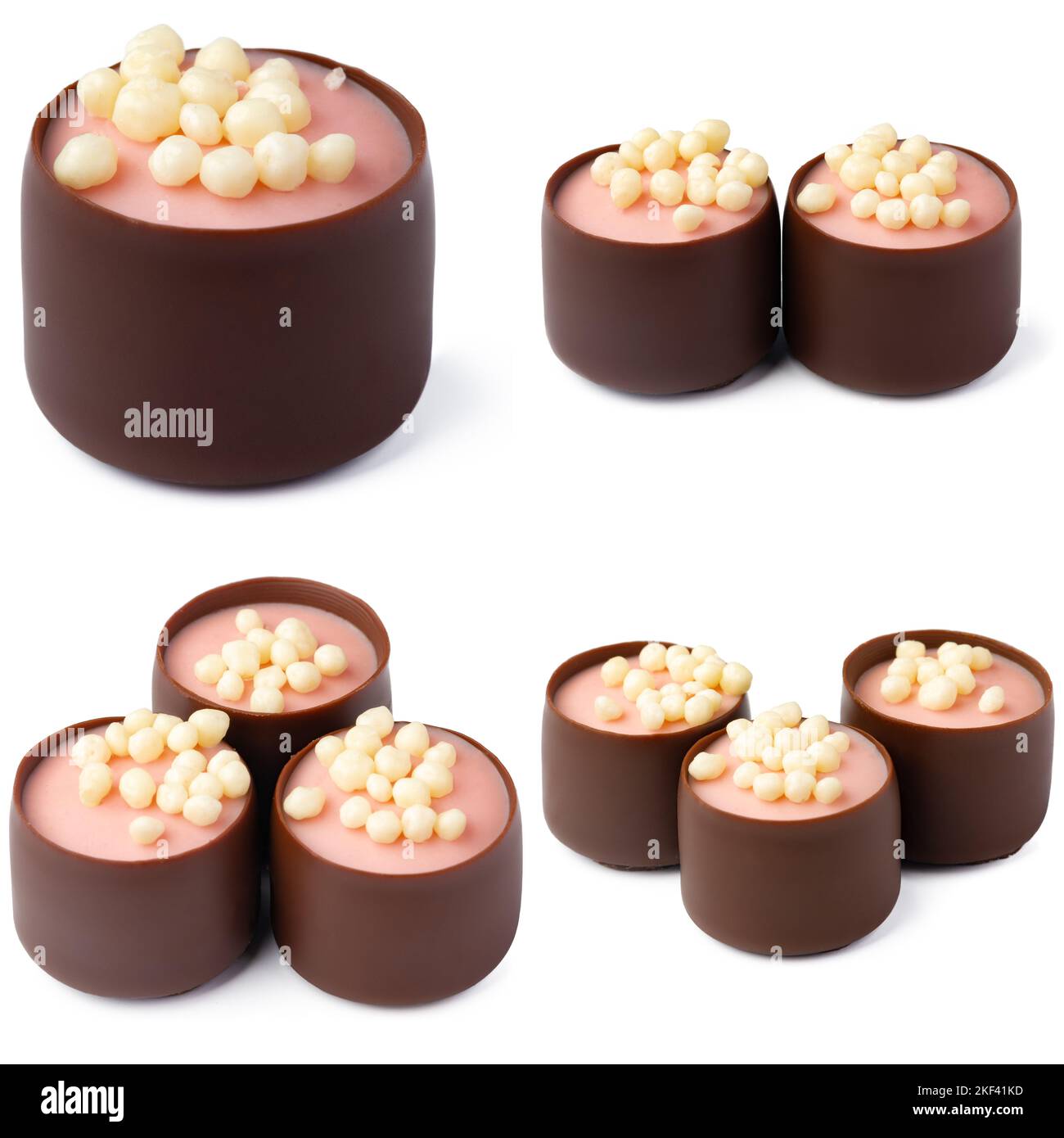 Chocolate candies collection collage isolated on white Stock Photo - Alamy