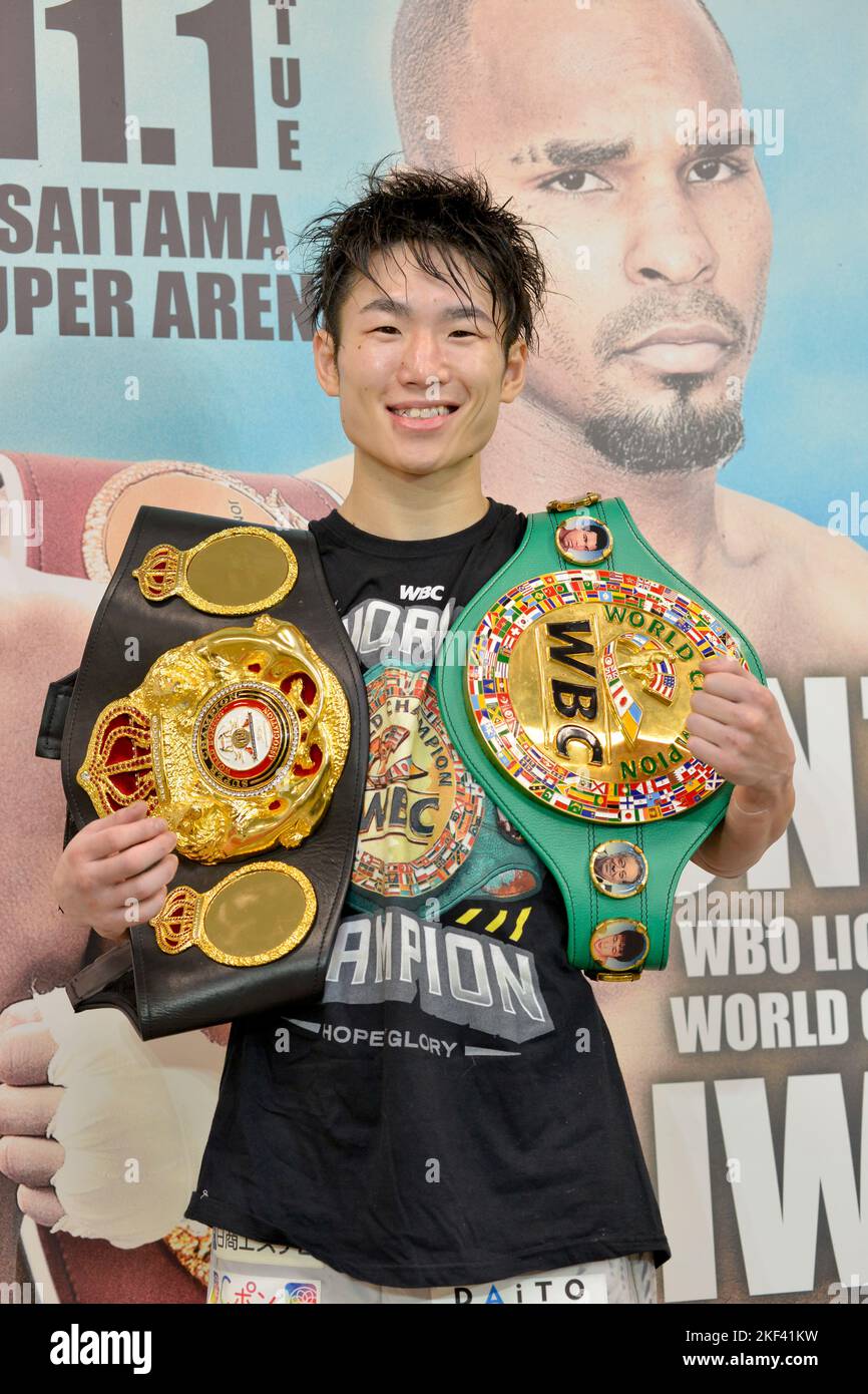Champion Kenshiro Teraji won the unification boxing bout at Saitama on ...