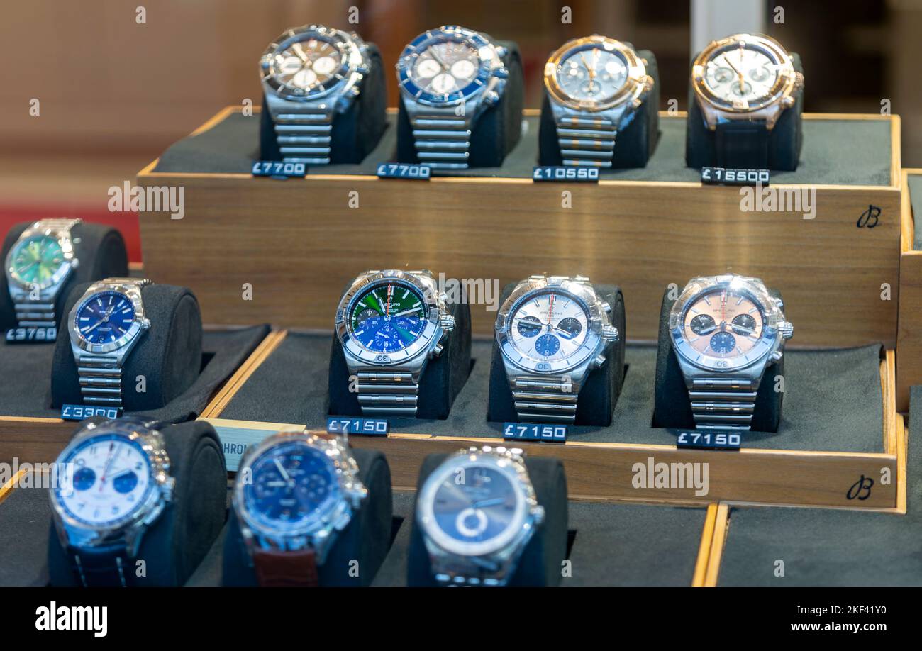 Breitling watches shop window display, Robert Gatward jewellers ...