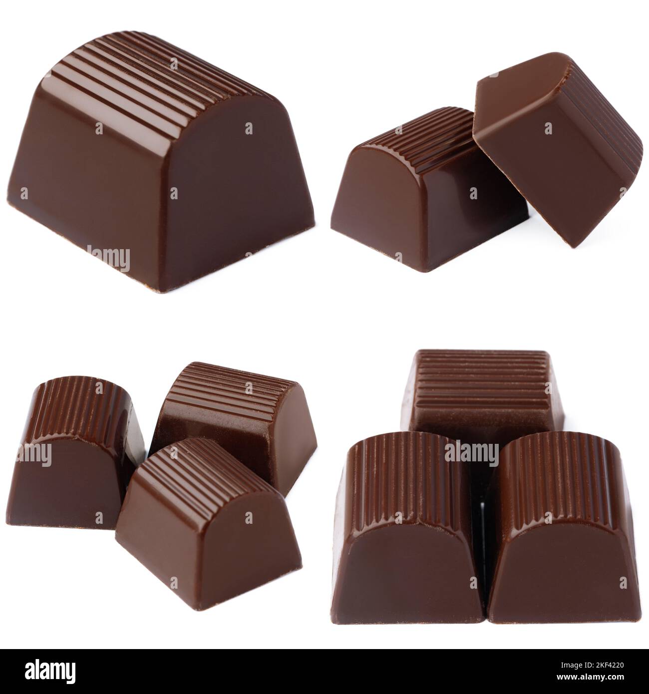 Chocolate candies collection collage isolated on white Stock Photo - Alamy